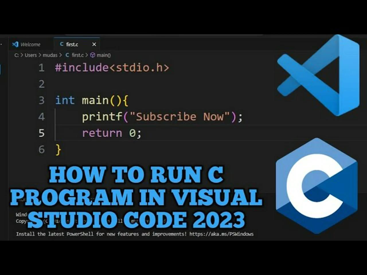 How to Run C Program in Visual Studio Code [ C lang VS Code 2023 ]