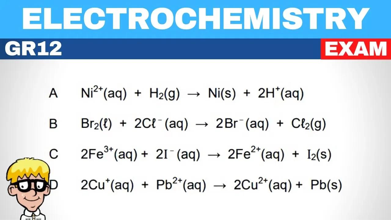 Electrochemistry grade 12 multiple choice questions