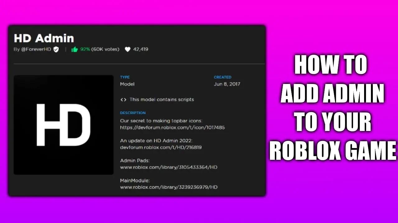How To Add Admin Commands To Your Roblox Game Hd Admin