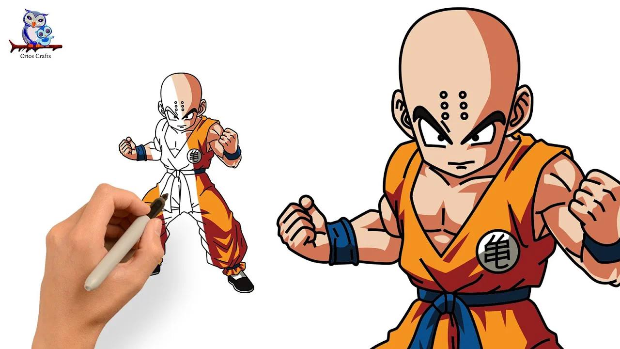 How to Draw Krillin Dragonball Z - Step by Step