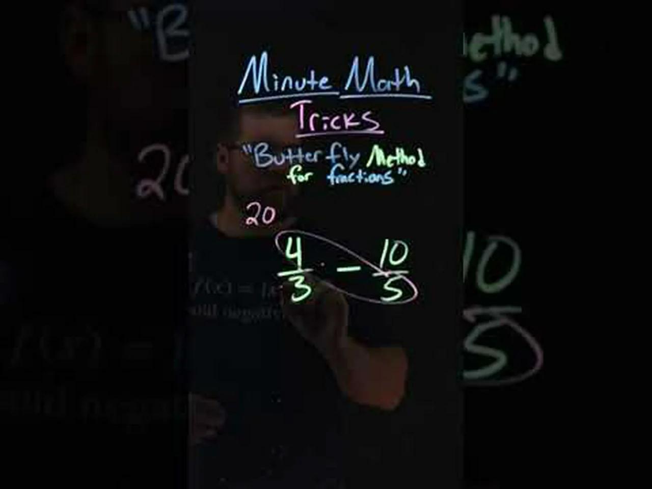 The Butterfly Method for Subtracting Fractions | 4/3 - 10/5 | Minute ...