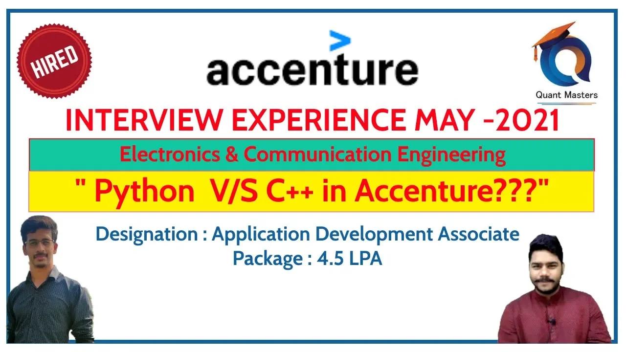 Accenture Interview Experience May 2021 E C Student Accenture