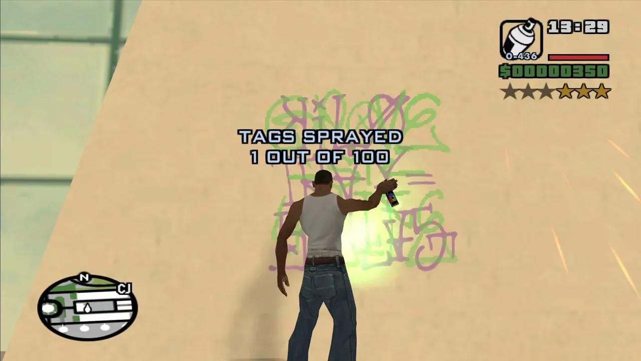 How to spray Gang Tag #95 at the beginning of the game - GTA San Andreas