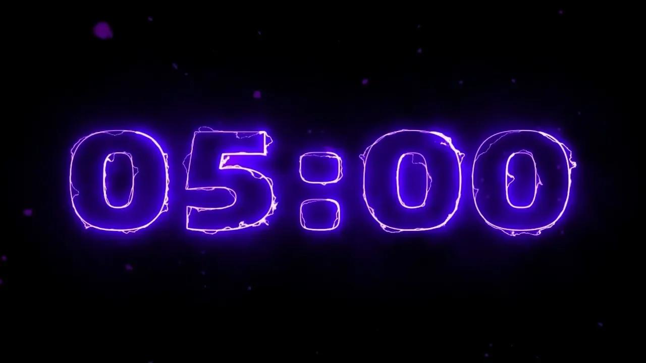 5 Minute Timer Countdown With Electric Effects & Royalty-free Music ...