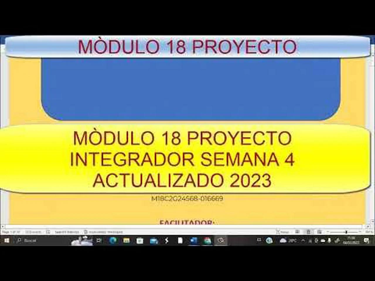 MÒDULO 18 SEMANA 4 PROYECTO INTEGRADOR