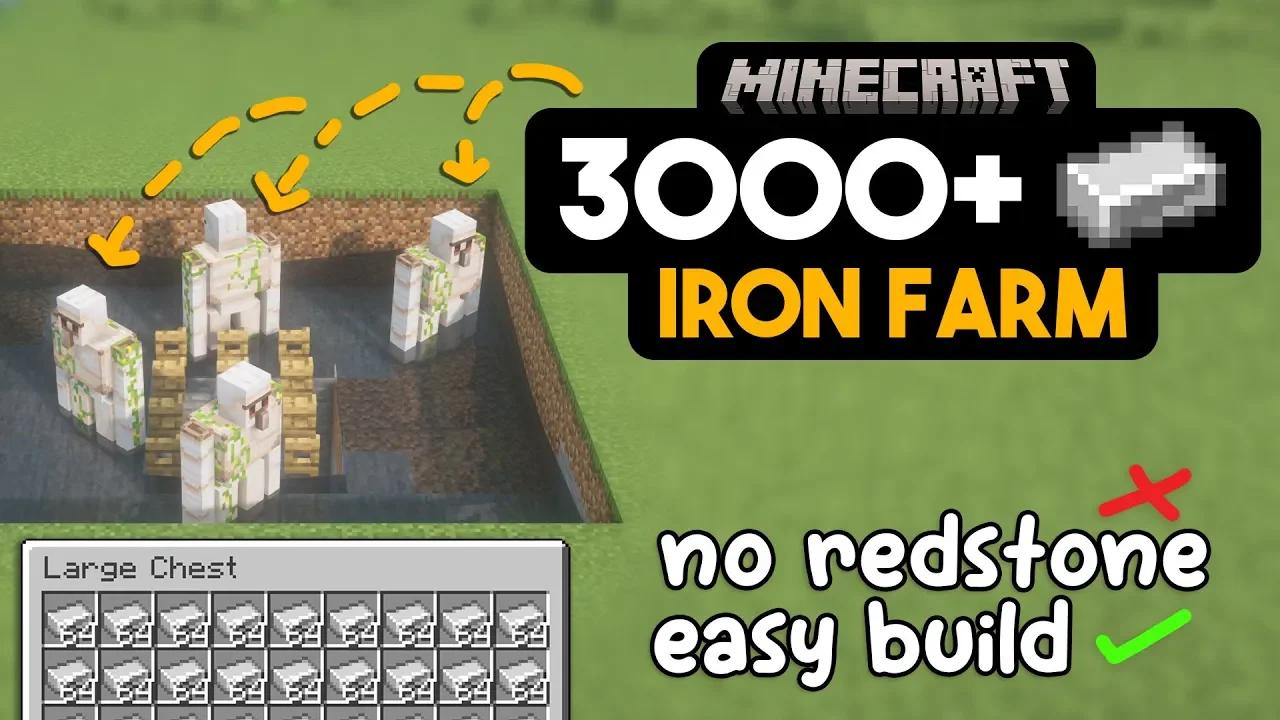 The Easiest BIG Iron Farm in Minecraft - 18+ Stacks Per Hour ...