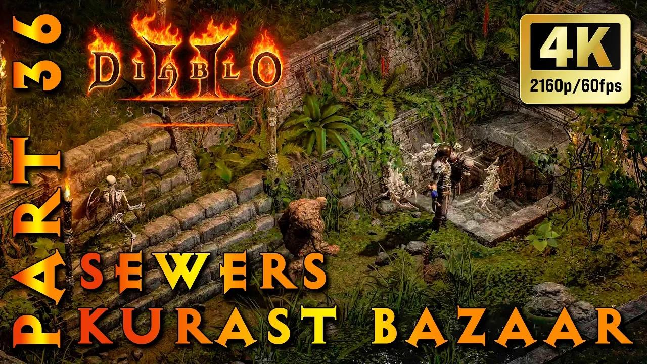 Diablo II Resurrected - Necromancer - ACT III - Kurast Bazaar-Sewers - Walkthrough Gameplay Part 36
