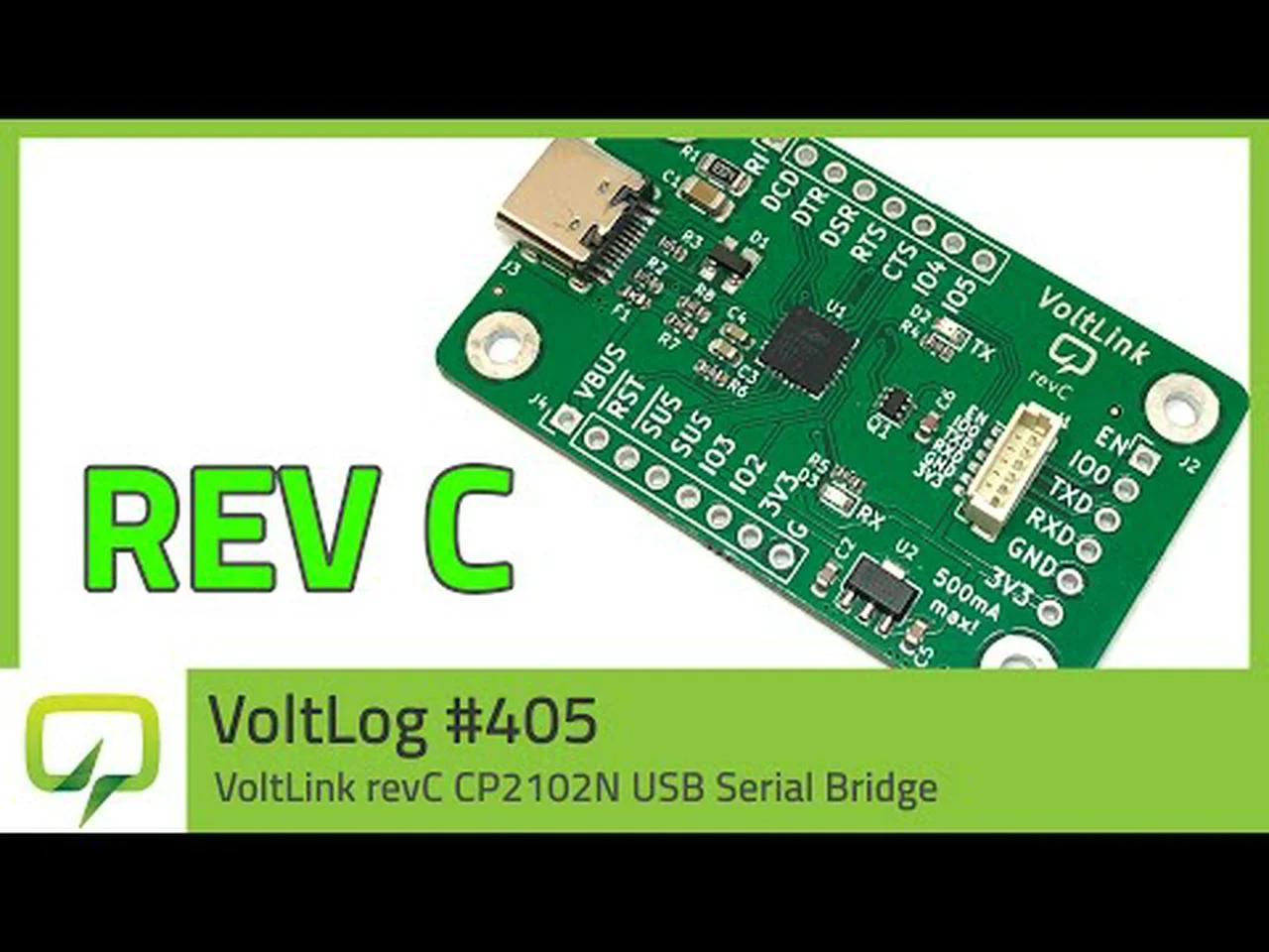 VoltLink revC CP2102N USB Serial Bridge & ESP32 Programmer | Voltlog #405