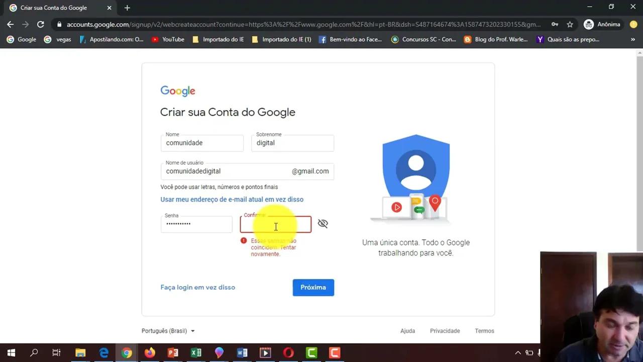 COMO CRIAR UMA CONTA NO GOOGLE COMO CRIAR UM GMAIL PROFESSOR ONLINE ...