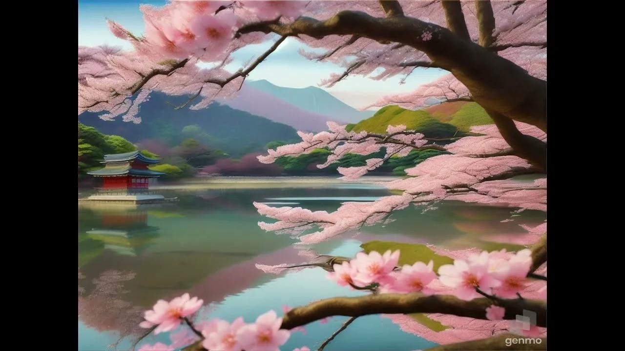 🌸 Sakura Serenity: Japanese Cherry Trees Paint the Shore in Pink ...