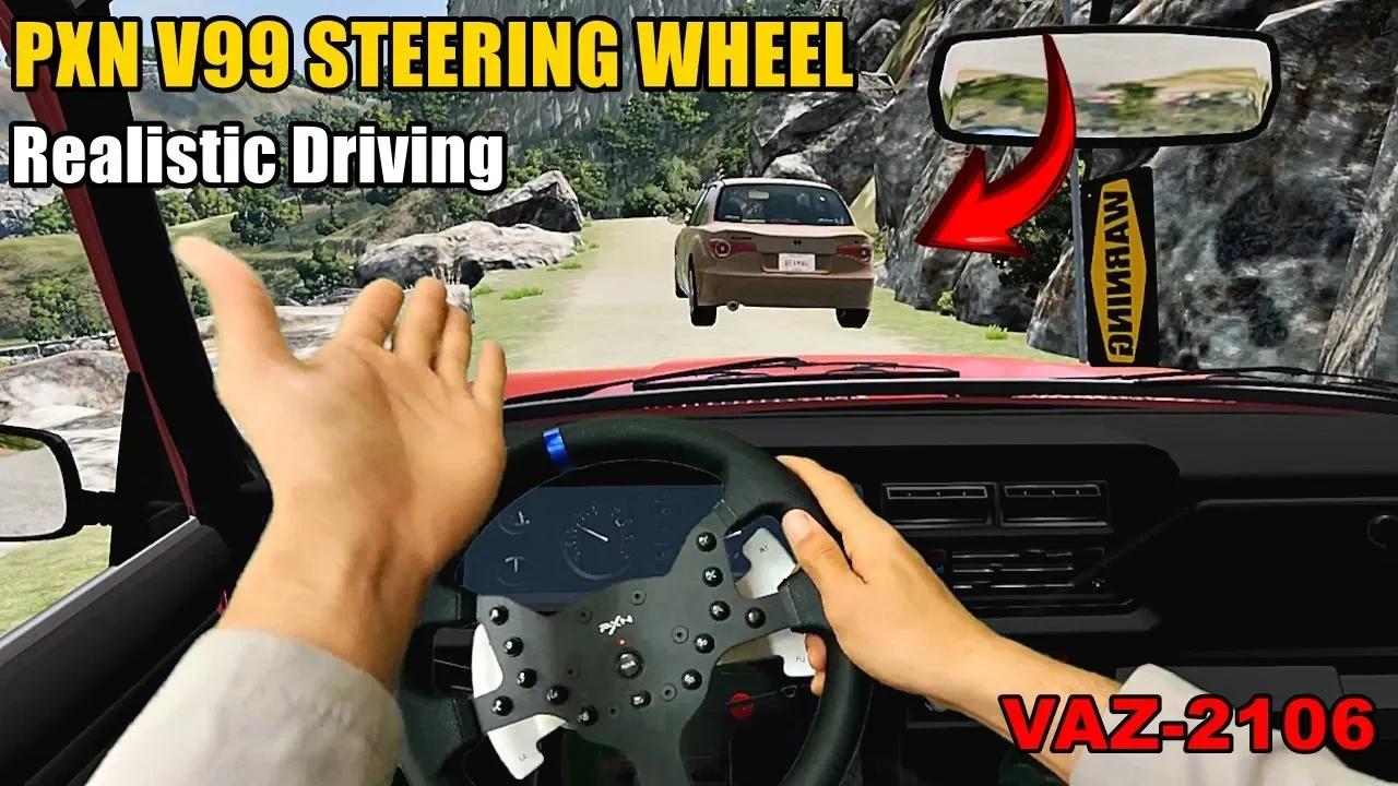 Realistic Driving VAZ-2106 BeamNG Steering Wheel PXN V99