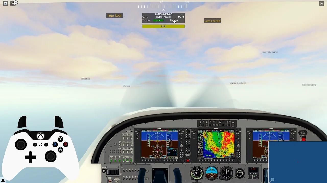 Flying a plane with Xbox Controller in PTFS...