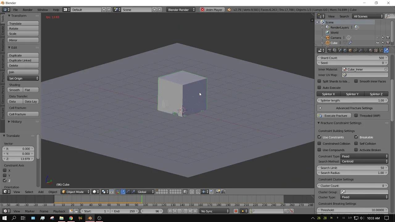 The Very Basics Fracture Modifier Blender