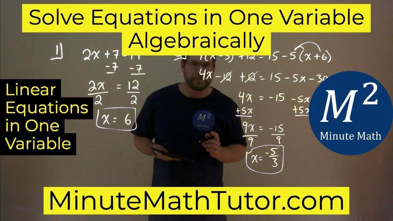 Solve Equations in One Variable Algebraically | College Algebra