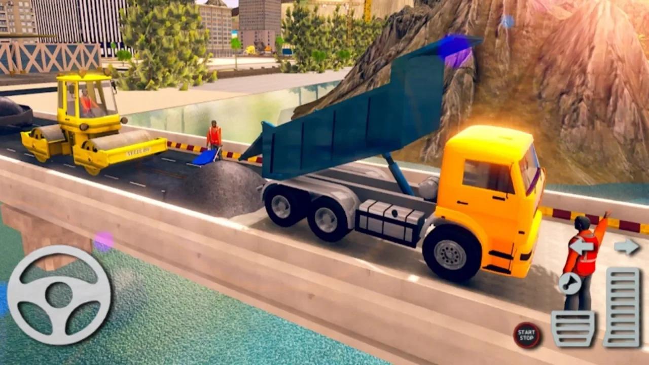 Real Bridge Road Construction Truck Driving - JCB Bridge Construction ...