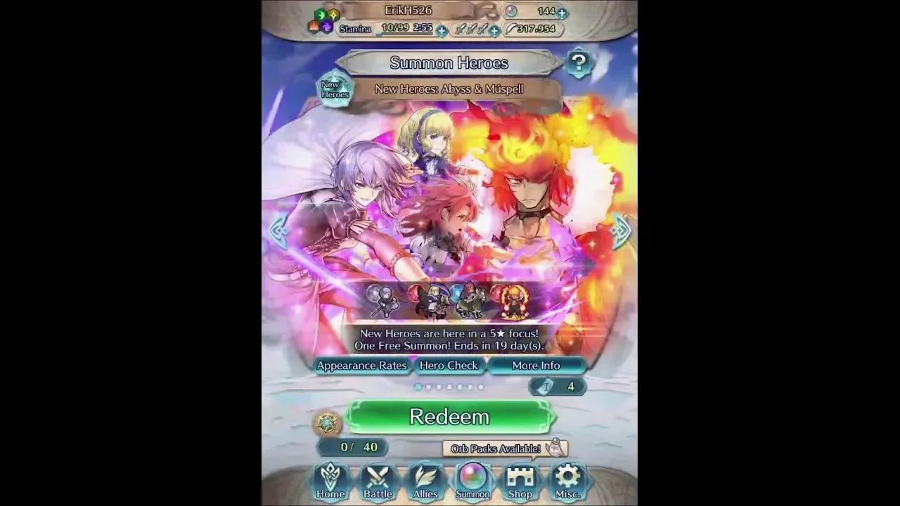 ErikH526 - Fire Emblem Heroes - Abyss & Múspell Summoning Event 40 Summons - 09-17-2021