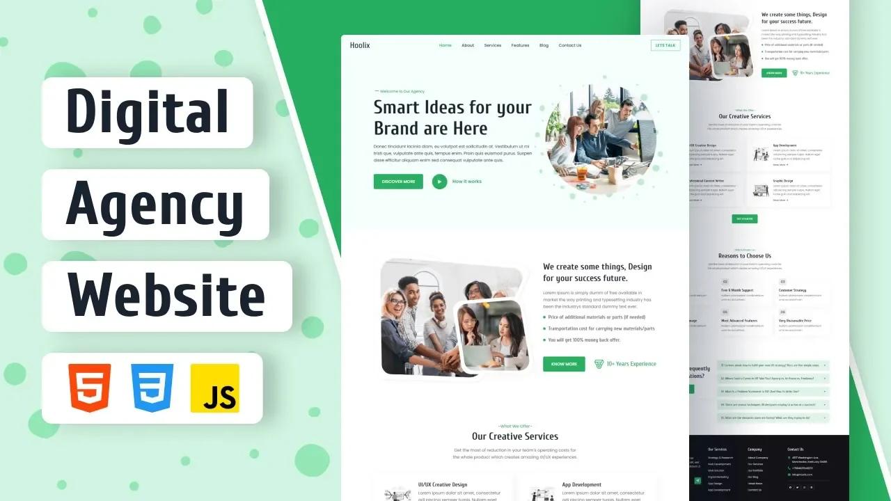 Digital Agency Website Using HTML CSS JavaScript