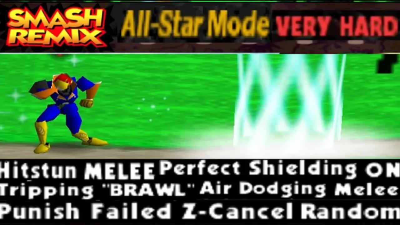 Smash Remix - All Star Mode Gameplay Toggle ON with Captain Falcon (VERY HARD)