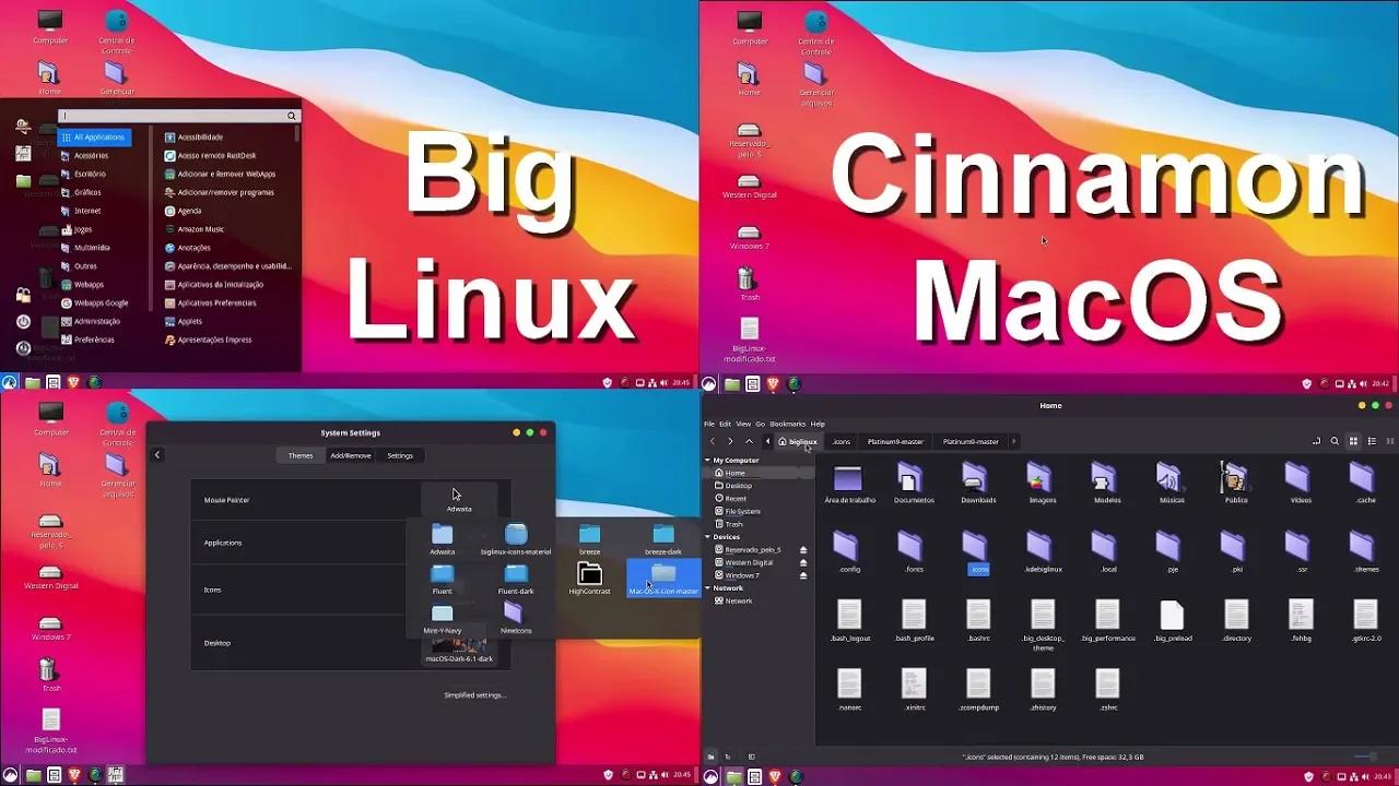 Como instalar Temas MacOS no Linux Cinnamon. Instalei no BigLinux