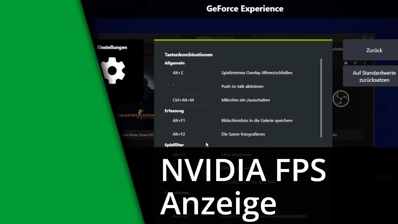 NVIDIA FPS Anzeige ein- / ausschalten | NVIDIA FPS Shortcut Tutorial