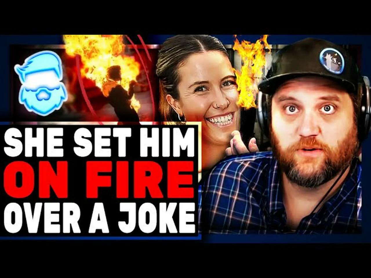 She SET HIM ON FIRE For Telling A JOKE & FEMINIST Judge Cries About Having To Jail Her!