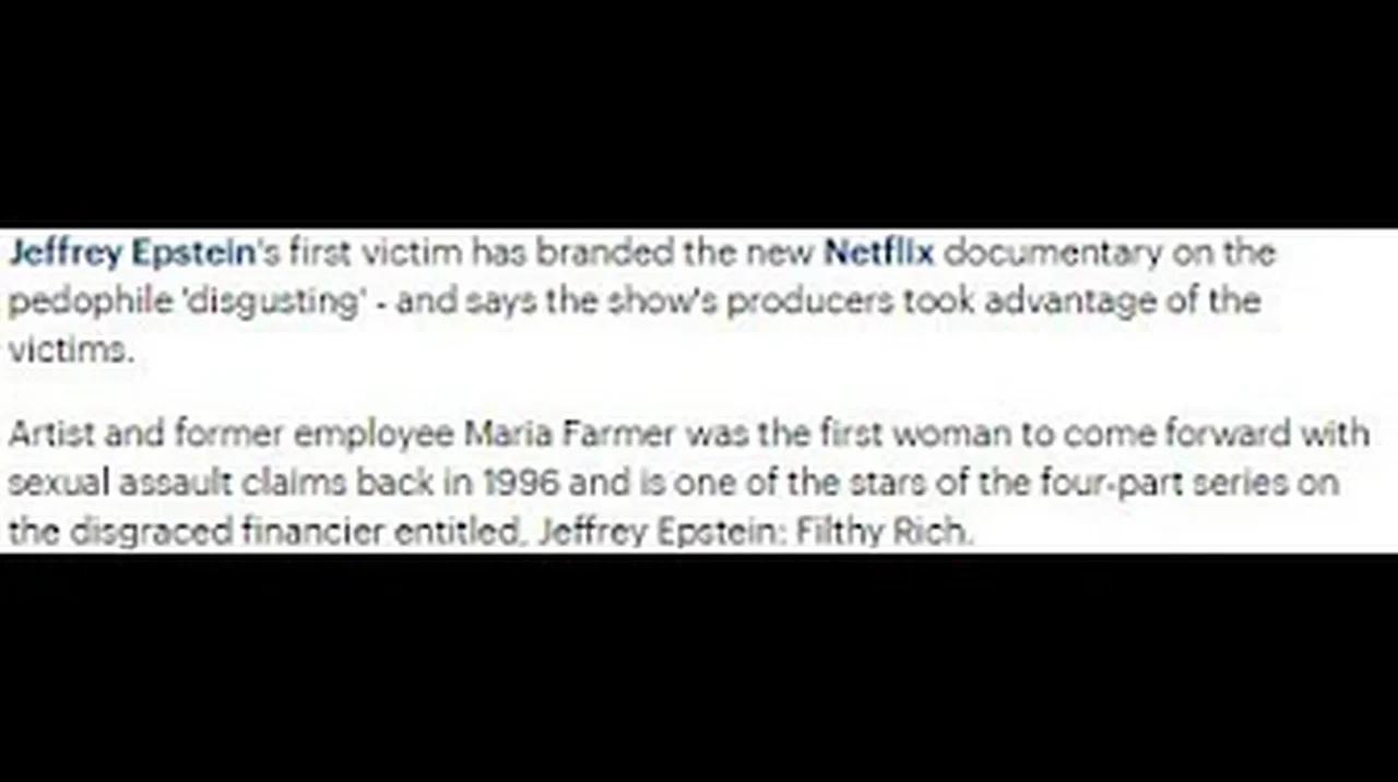 Maria Farmer first of Jeffrey Epstein's victims to come forward