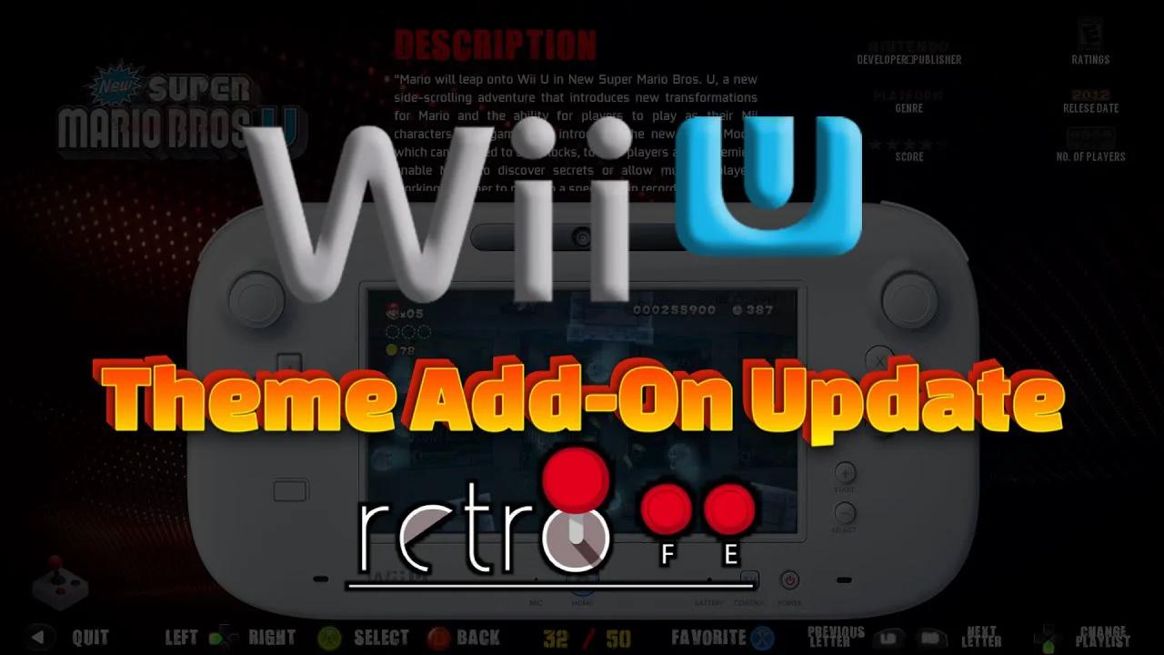 Nintendo Wii U Official Theme Add-on for Project Arcade | RETROFE