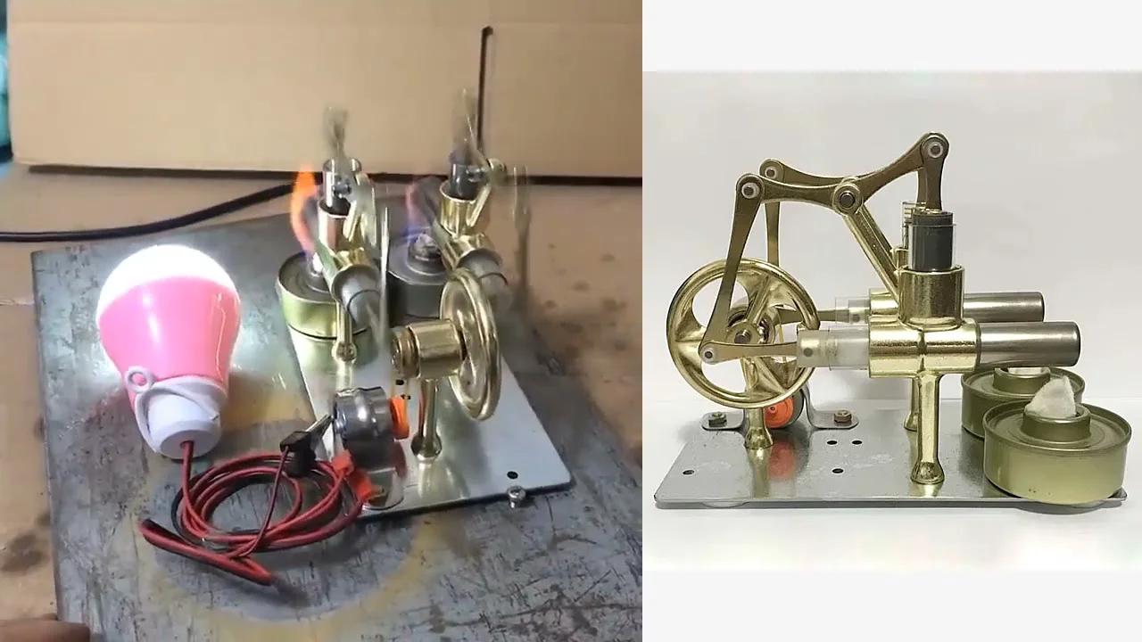 Stirling Engine Kit: Exploring the Displacer Type 2-Cylinder Version