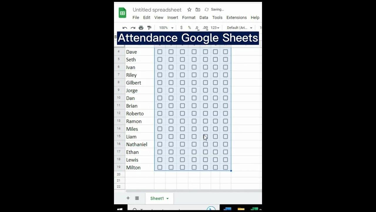 How to create an attendance sheet in Google Sheets|@creativecorner3906 ...