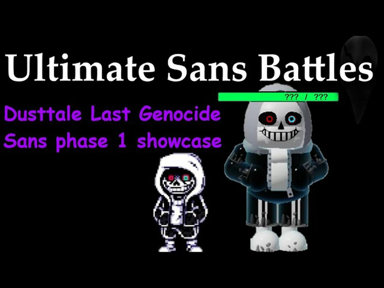 [Roblox Ultimate Sans Battles] Dusttale Last Genocide Sans phase 1 showcase