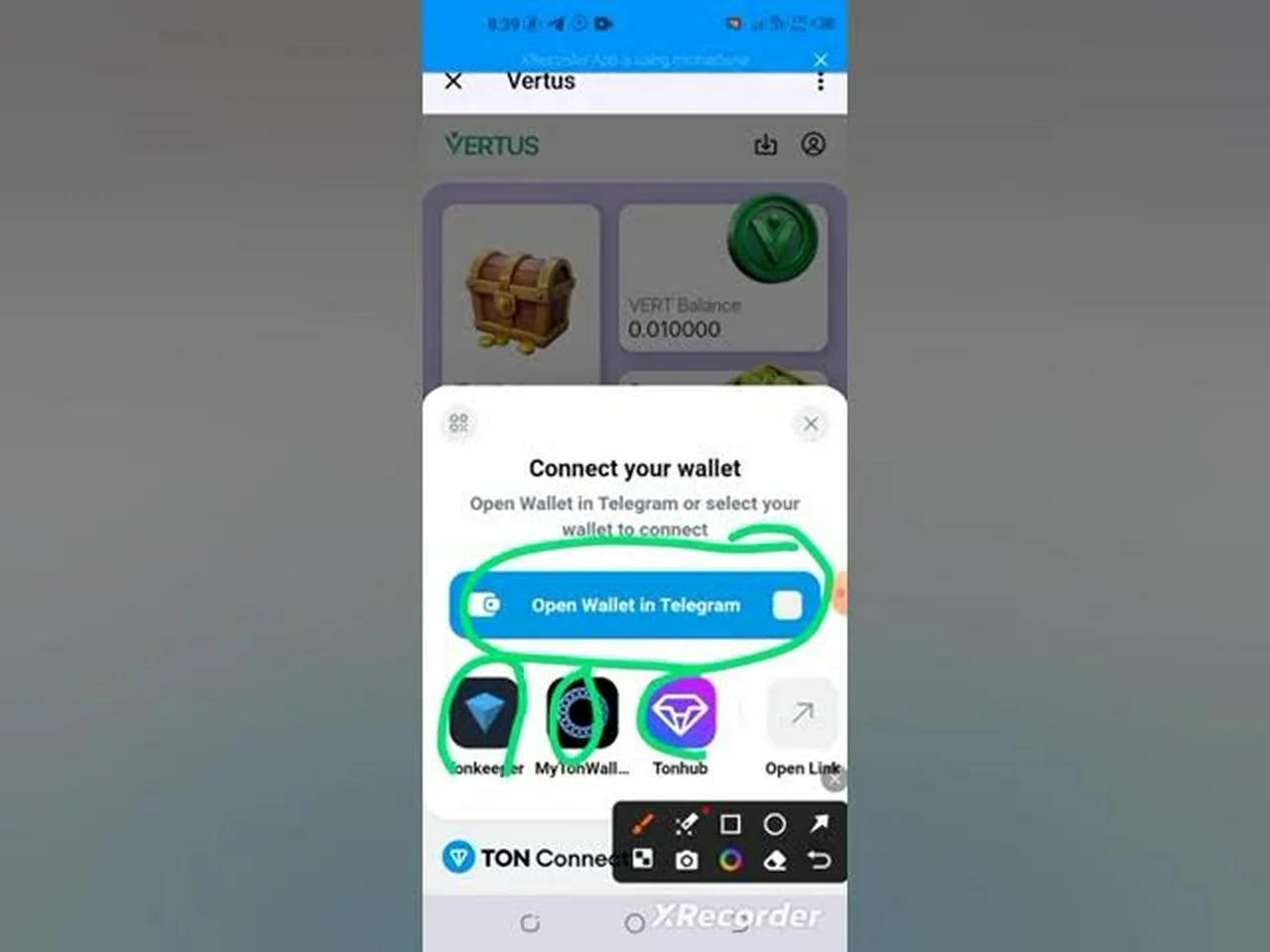 How To Connect Your Vertus Wallet To Your Ton Wallet