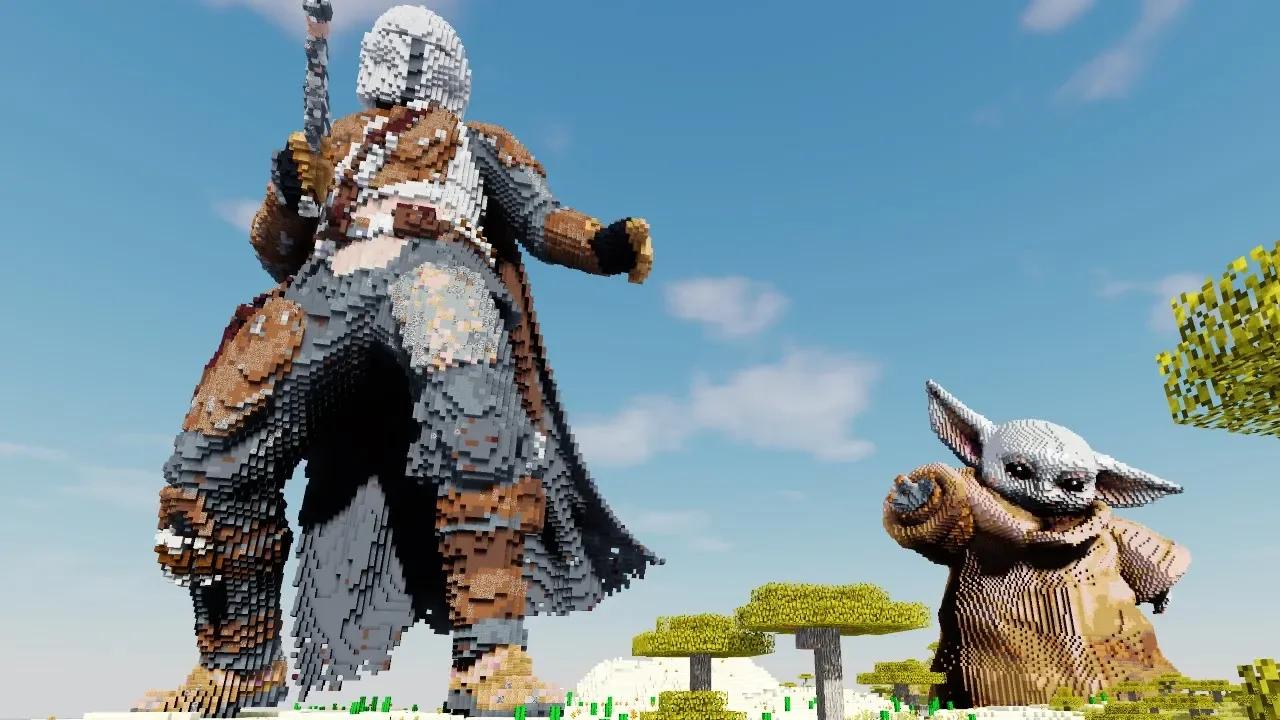 Minecraft The Mandalorian and The Child Build Schematics - Star Wars