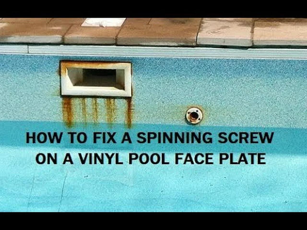 Spinning screw on vinyl pool faceplate