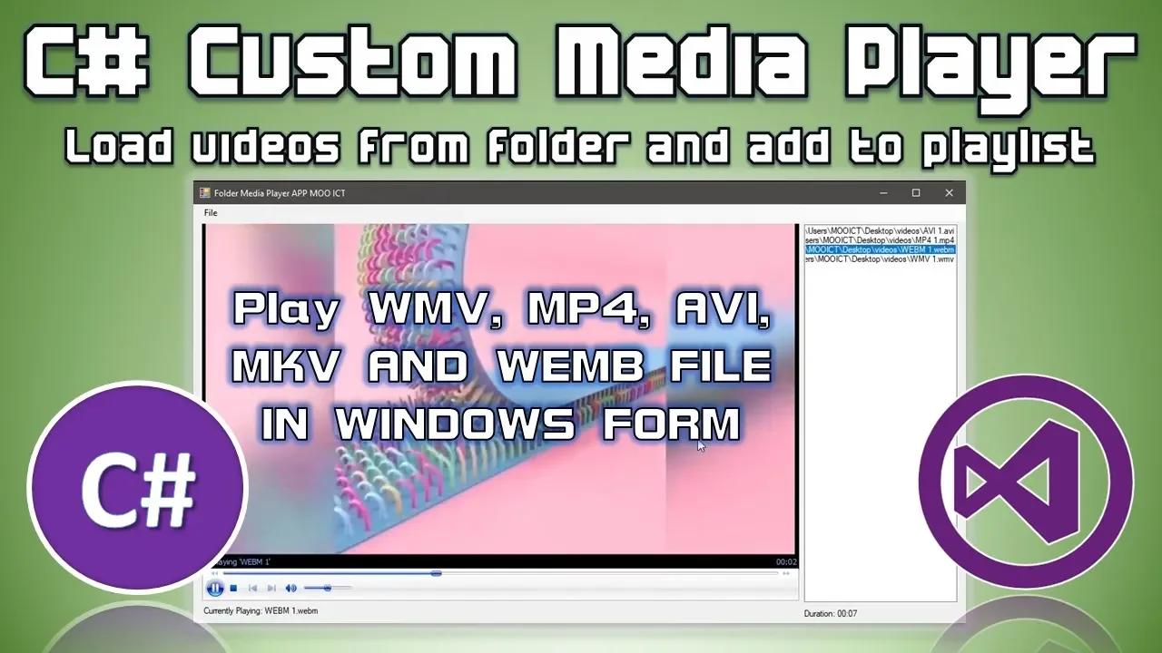 C# Tutorial - Create a Media Player with a Playlist in windows forms ...