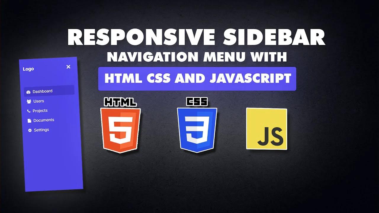 Responsive Sidebar Navigation Menu With Html Css And Javascript With Pulse Animation Sidebar Menu 