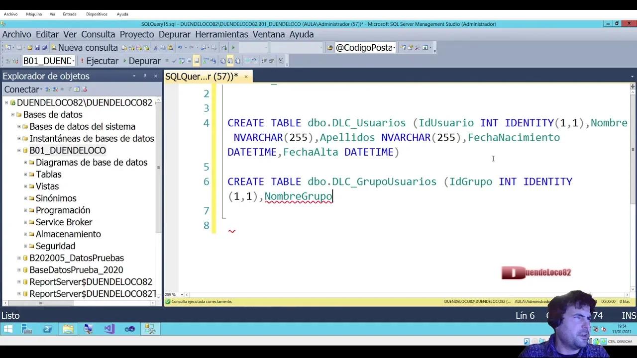 SQL Crear Base Datos y crear Tablas