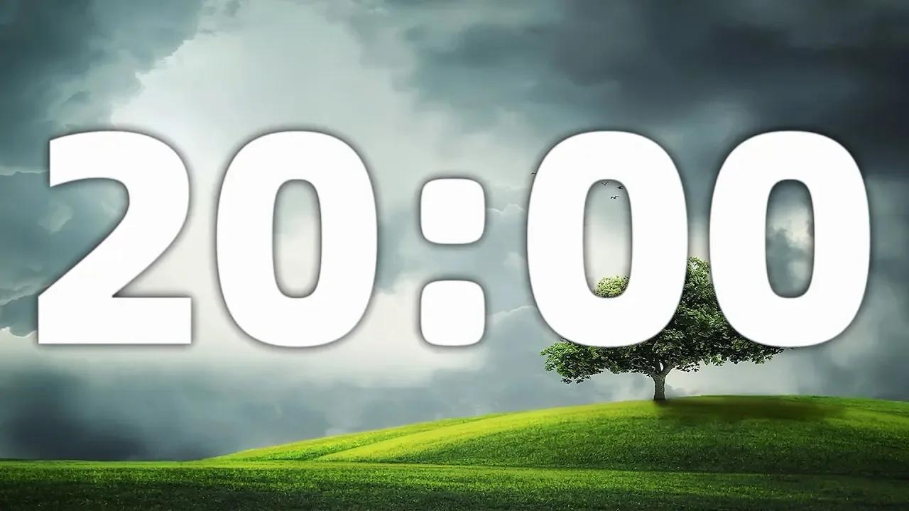 20 Minute Countdown Timer With Ticking Sound And Alarm.