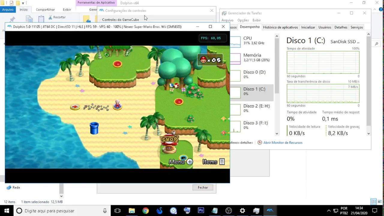 Win 10 Lite 64x (JÁ VEM ATIVADO) VS EMULADOR DOPHIN 60 FPS LITEZERA - #EROSTV