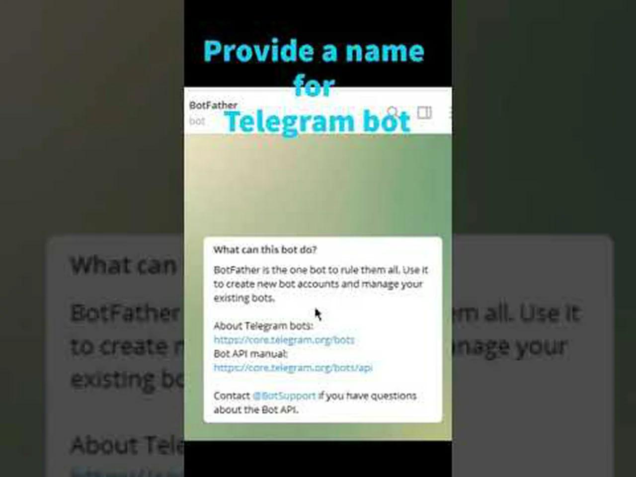 Choosing a name for your Telegram bot #shorts