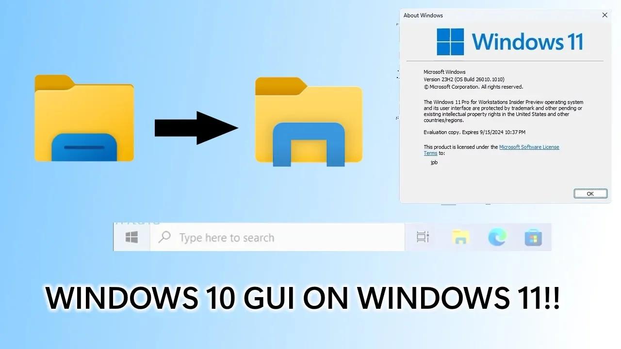 Unveiling the hidden Windows 10 GUI on Windows 11!!