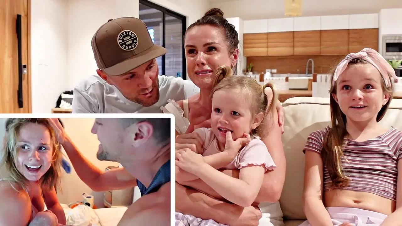 3 YEAR OLD REACTS TO HER OWN BIRTH VIDEO | Family Fizz