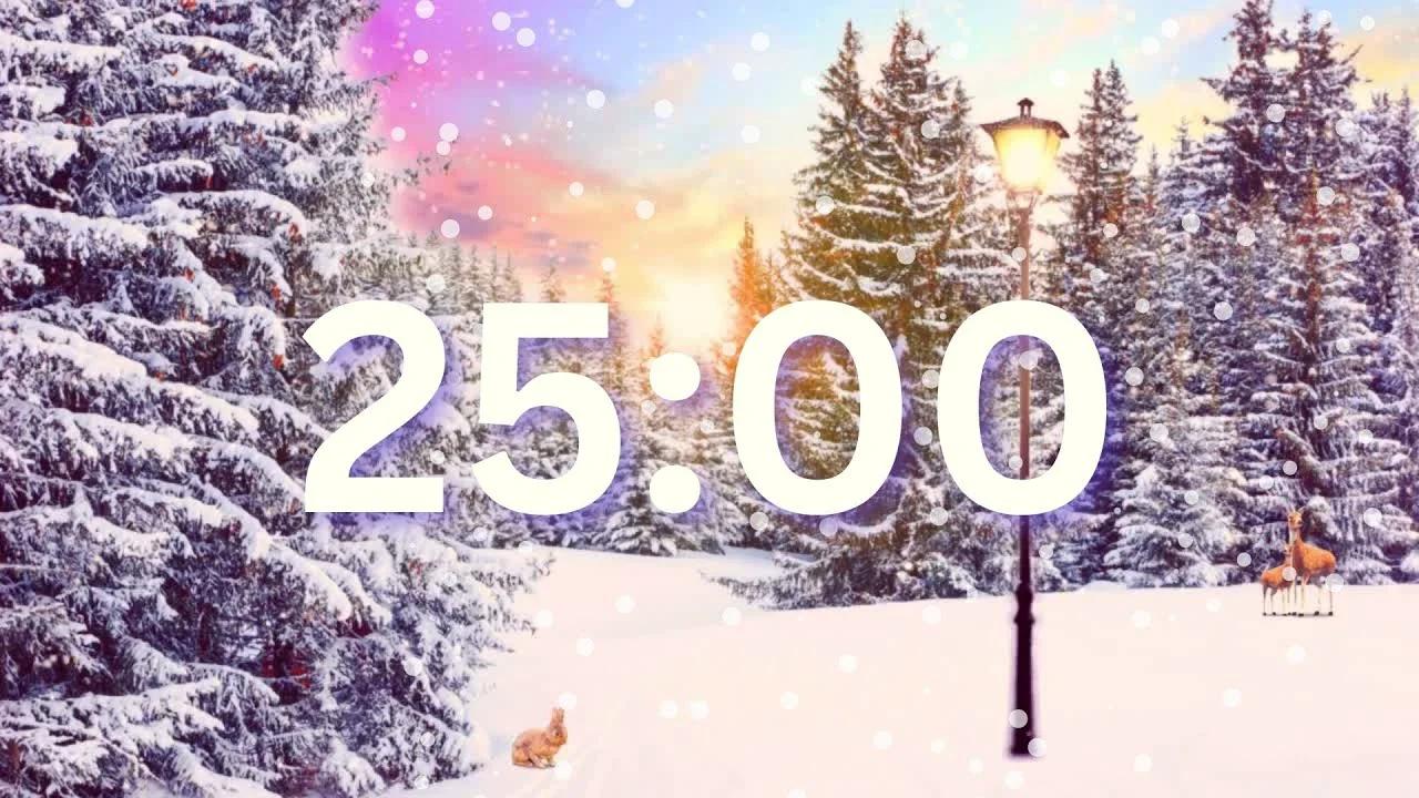 25 MINUTE TIMER l POMODORO TIMER l Narnia Inspired Winter Scene with ...