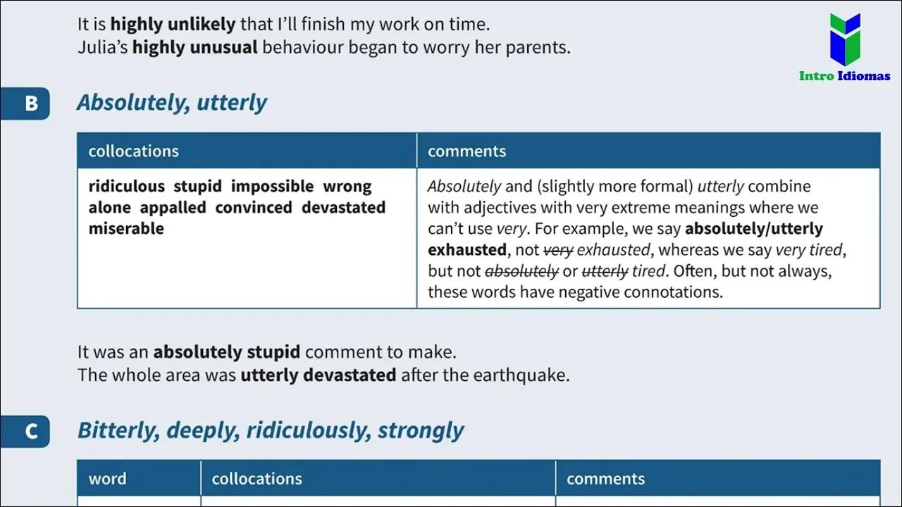 006 - INTENSIFYING ADVERBS - English Collocations In Use - Intermediate ...