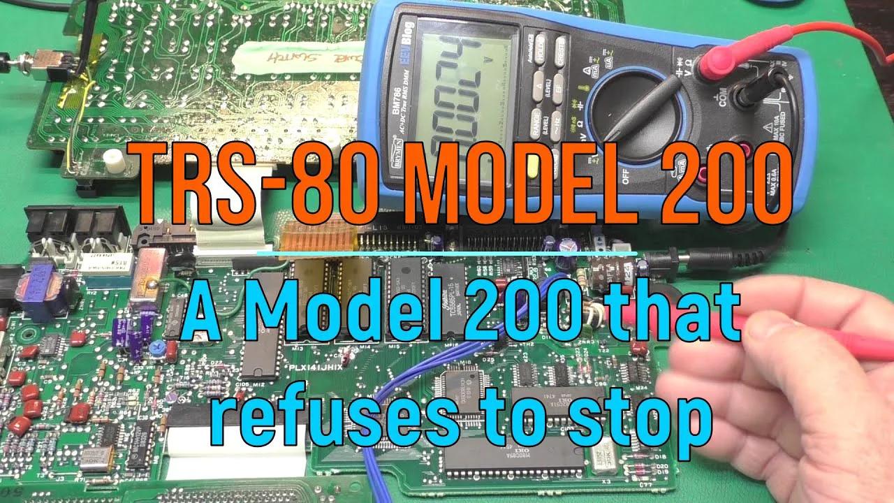 A TRS-80 Model 200 that does not know when to quit, or start again.