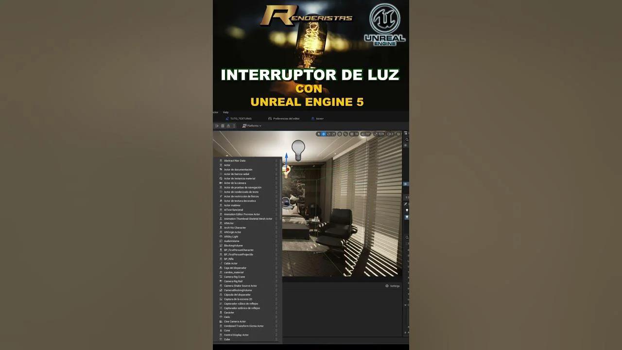 INTERACCIÓN DE LUCES CON UNREAL ENGINE 5 #aprende unreal5 #lumen unreal engine #unrealengine5