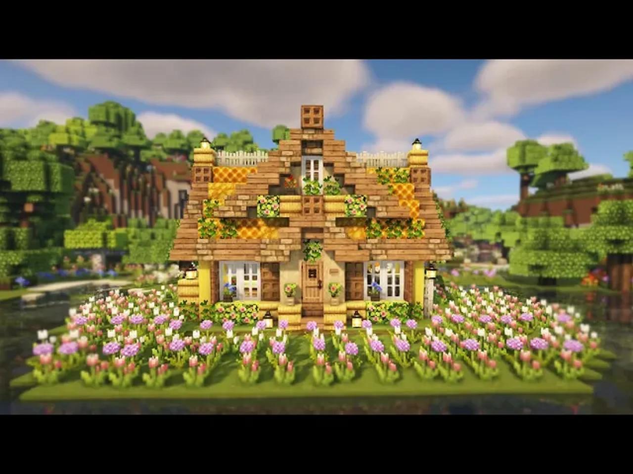 Minecraft Tutorial: How to Build a Gold Honey Cottage