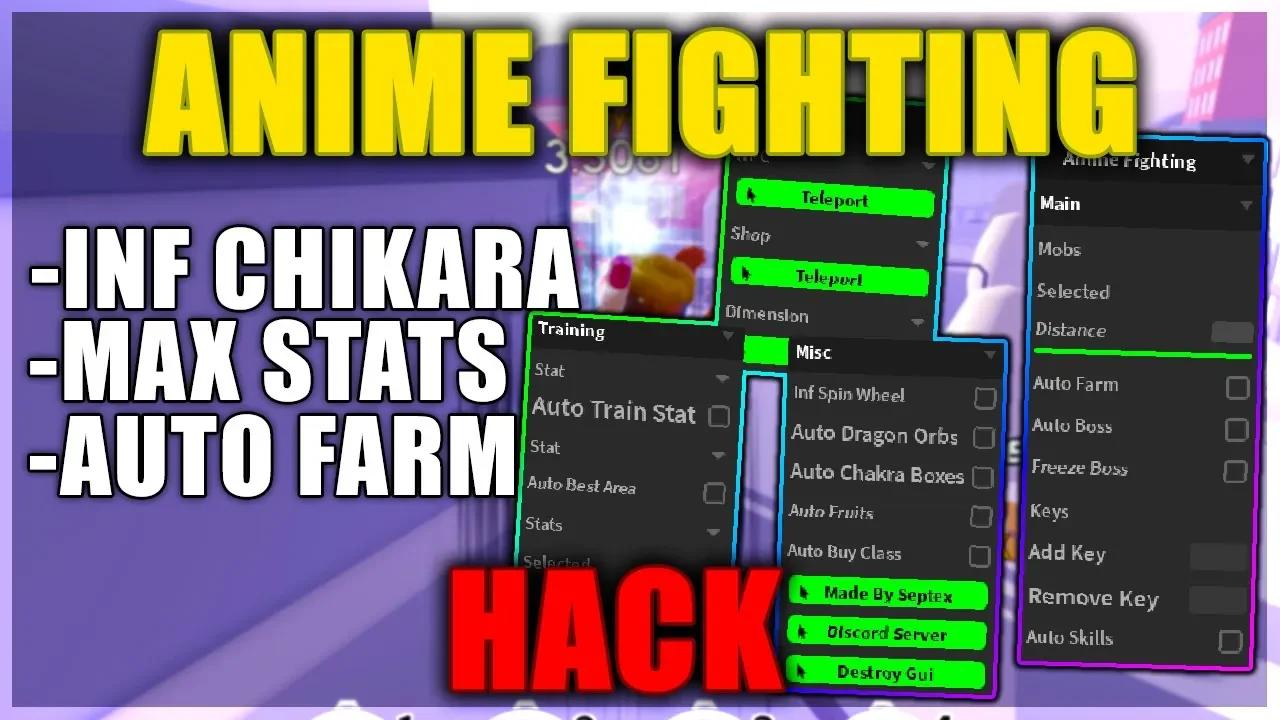 ROBLOX Anime Fighting Simulator Script GUI Hack | INFINITE CHIKARA, MAX ...