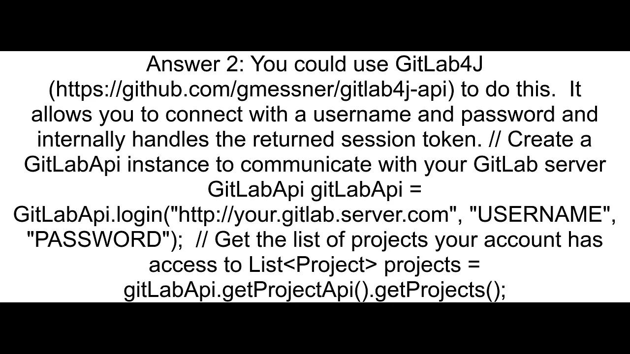 connect to a gitlab using gitlab java api