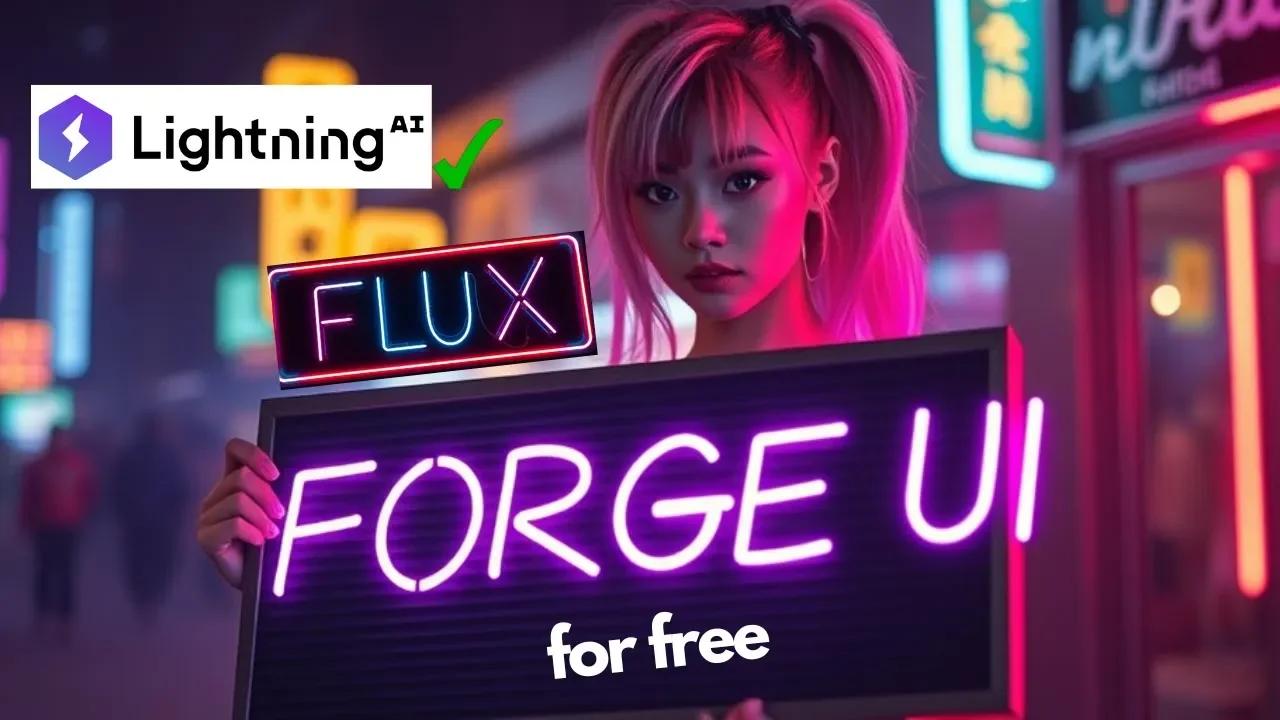 How To Use FORGE UI On Lightning AI with FLUX | Forge UI without GPU ...