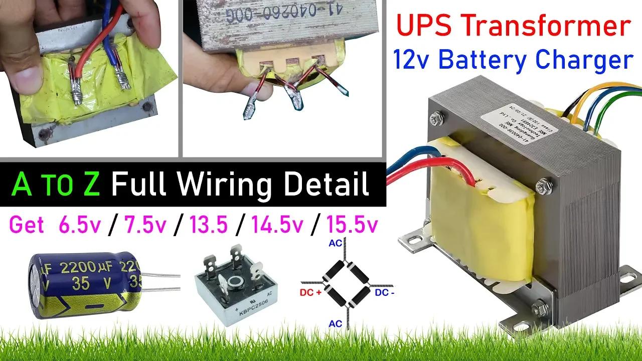 How To Check UPS Transformer Wire Connection || Get DC Output For 12v Battery Charger | Volt 12-0-12
